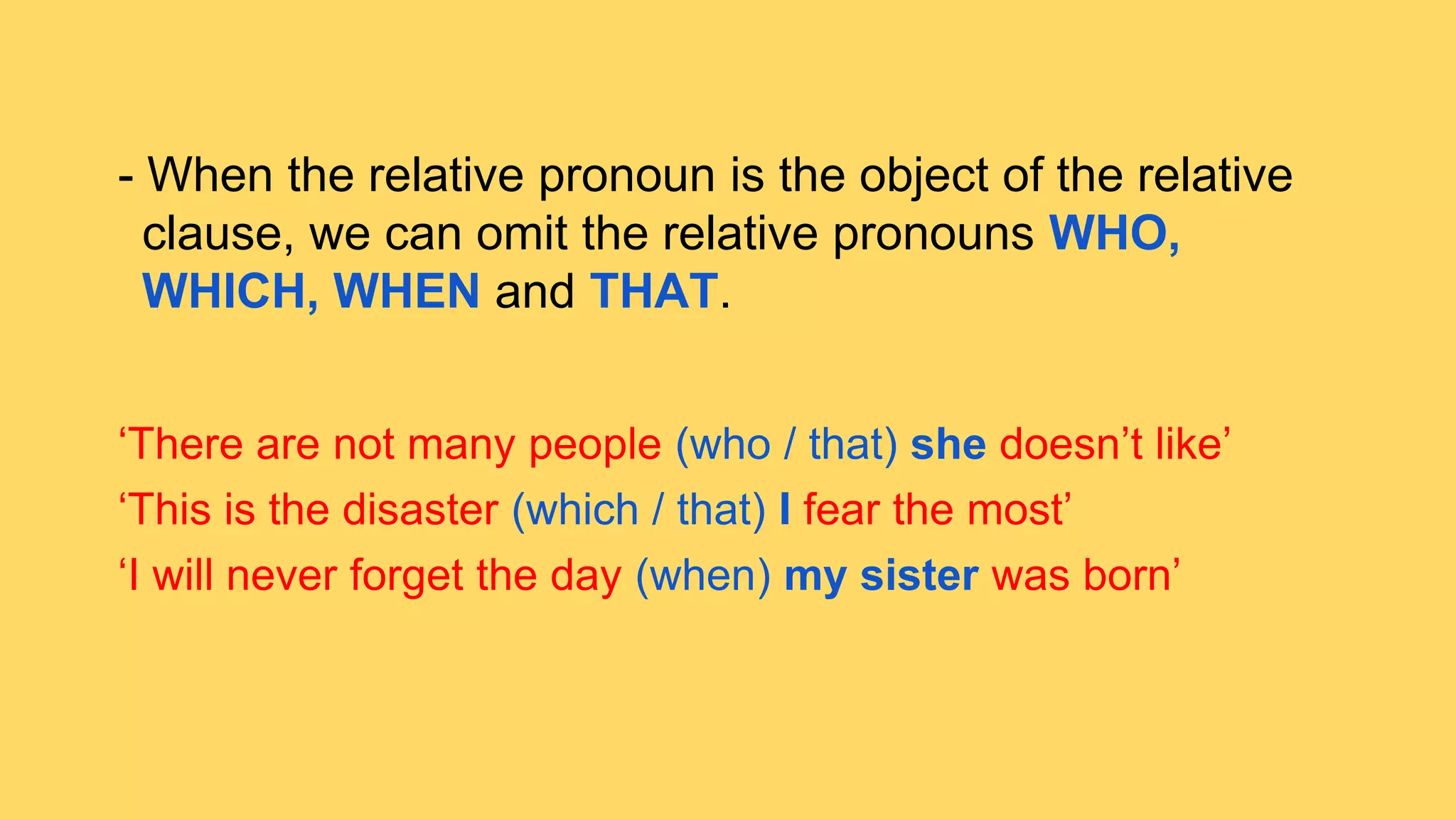 Relative clauses. defining and non defining presentacion | PDF