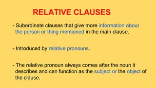 Relative clauses. defining and non defining presentacion | PDF