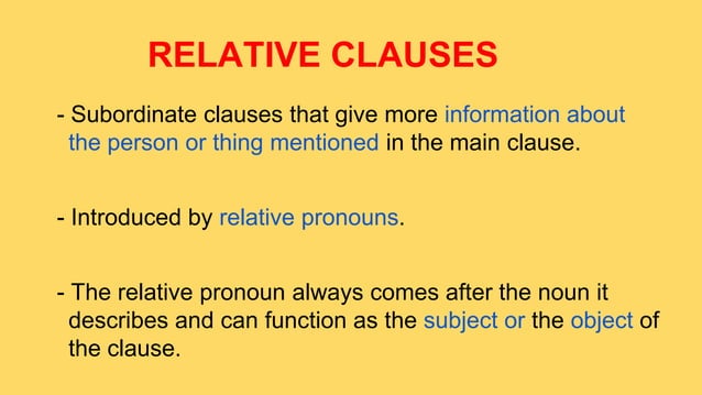 Relative clauses. defining and non defining presentacion | PDF