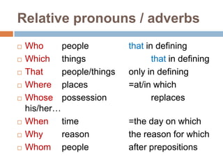 Relative clauses | PPT