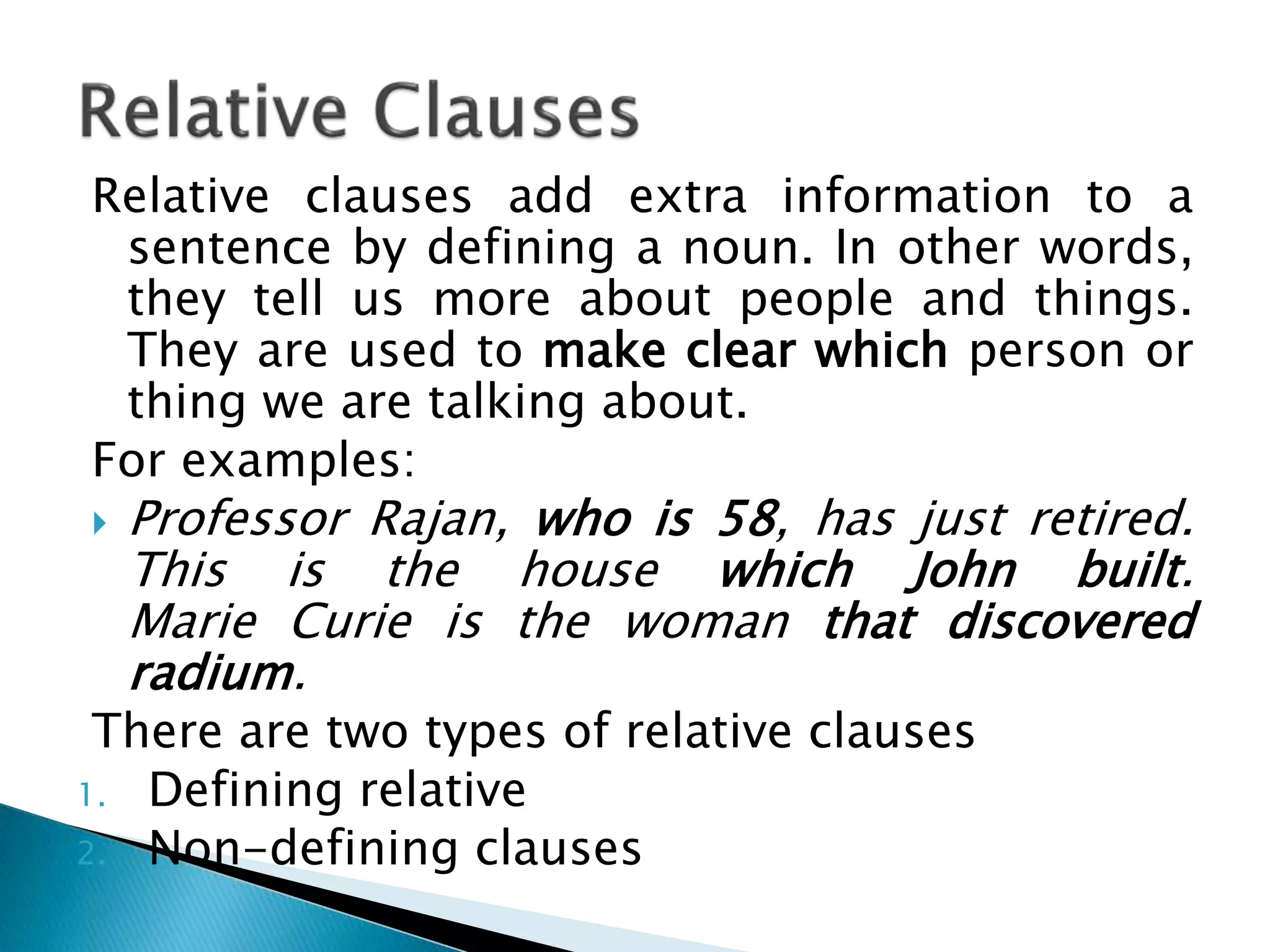 Relative clauses | PPT