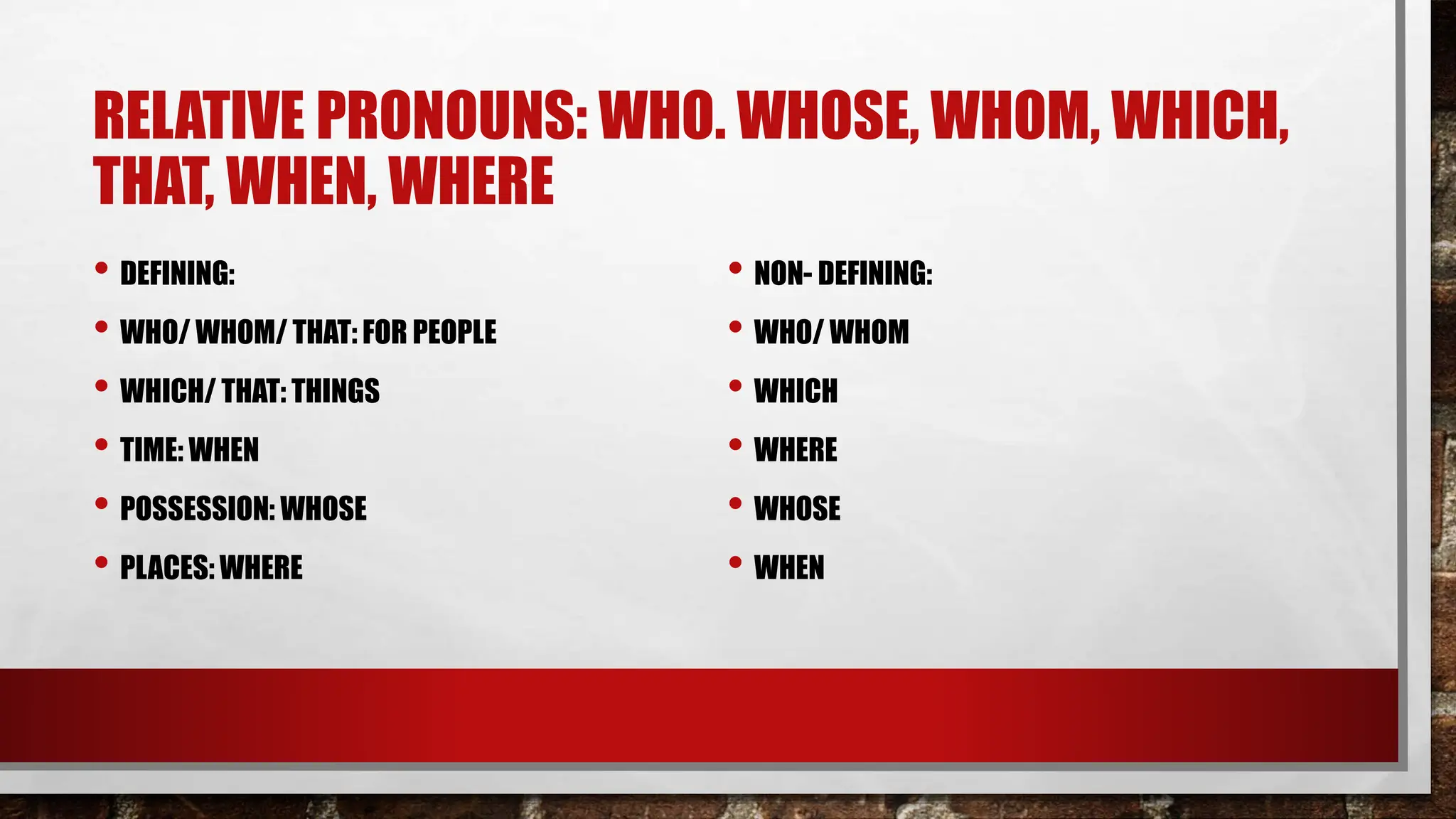 Defining and non defining Relative Clauses | PPTX