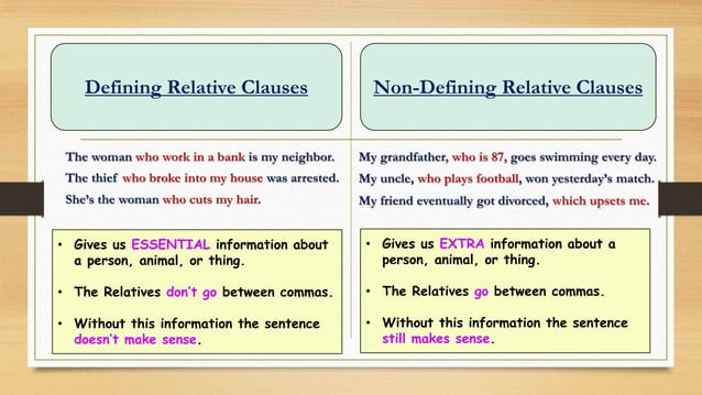 Defining vs nondefining relative clause .pptx Defining vs nondefining relative clause .pptx