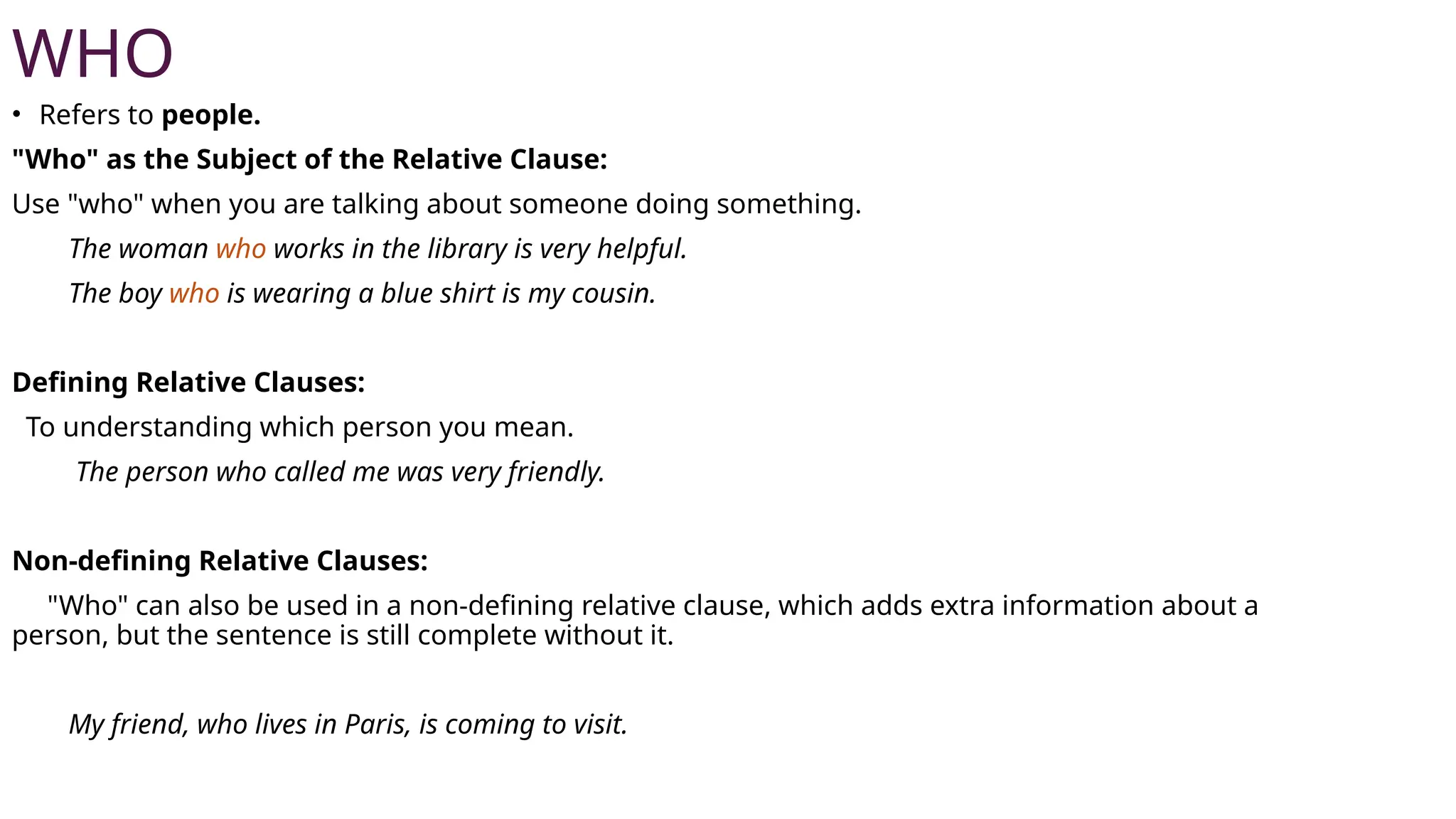 Relative clauses powerpoint slides ..... | PPTX