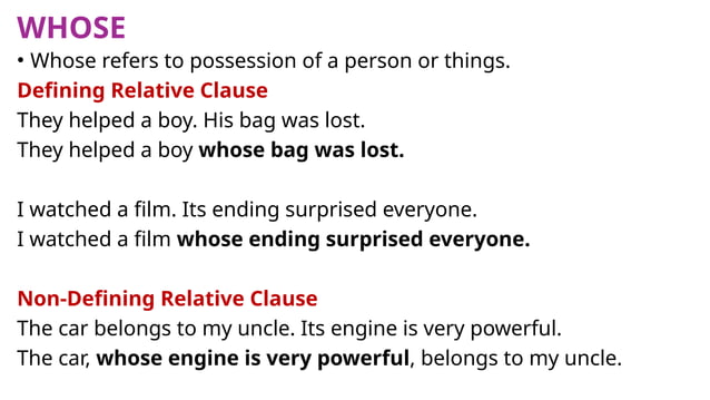 Relative clauses powerpoint slides ..... | PPTX