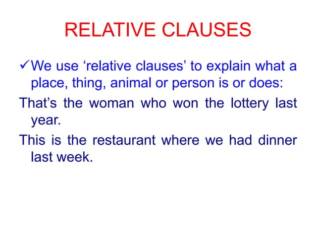 Relative clauses A2 | PPTX