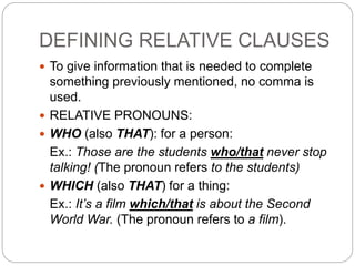 Relative clausesadvanced c level | PPTX
