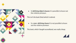 Relative clauses C1 review reduced relative clauses | PPTX