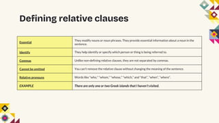 Relative clauses C1 review reduced relative clauses | PPTX