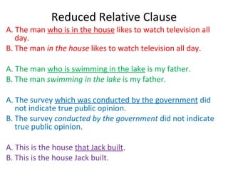 Relative clauses commas reductions | PPT