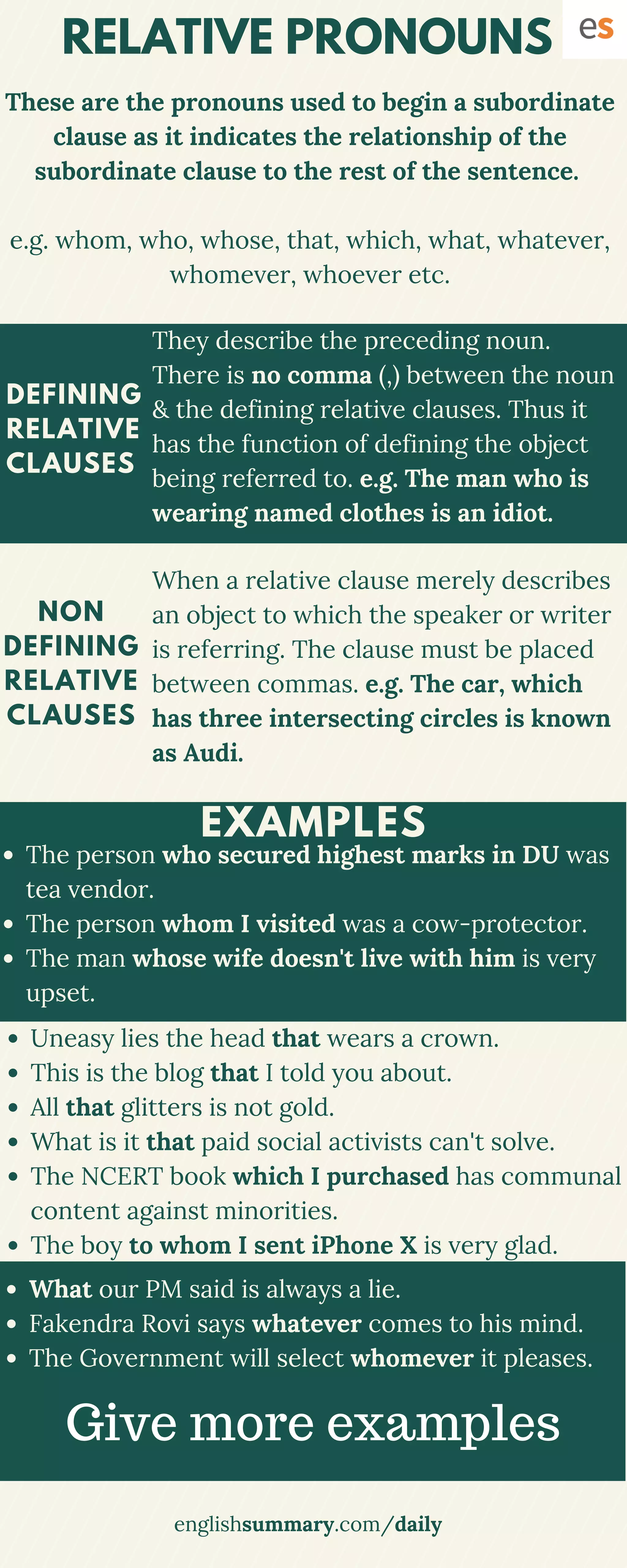 Relative clauses definition and examples | PDF