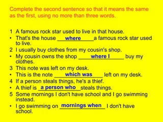 Relative Clauses Exercises | PPT | Free Download