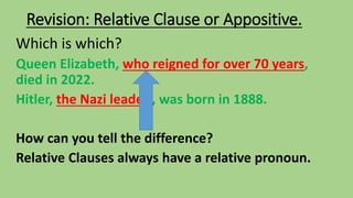 Relative clauses Tuesday 9th January 2024 | PPT