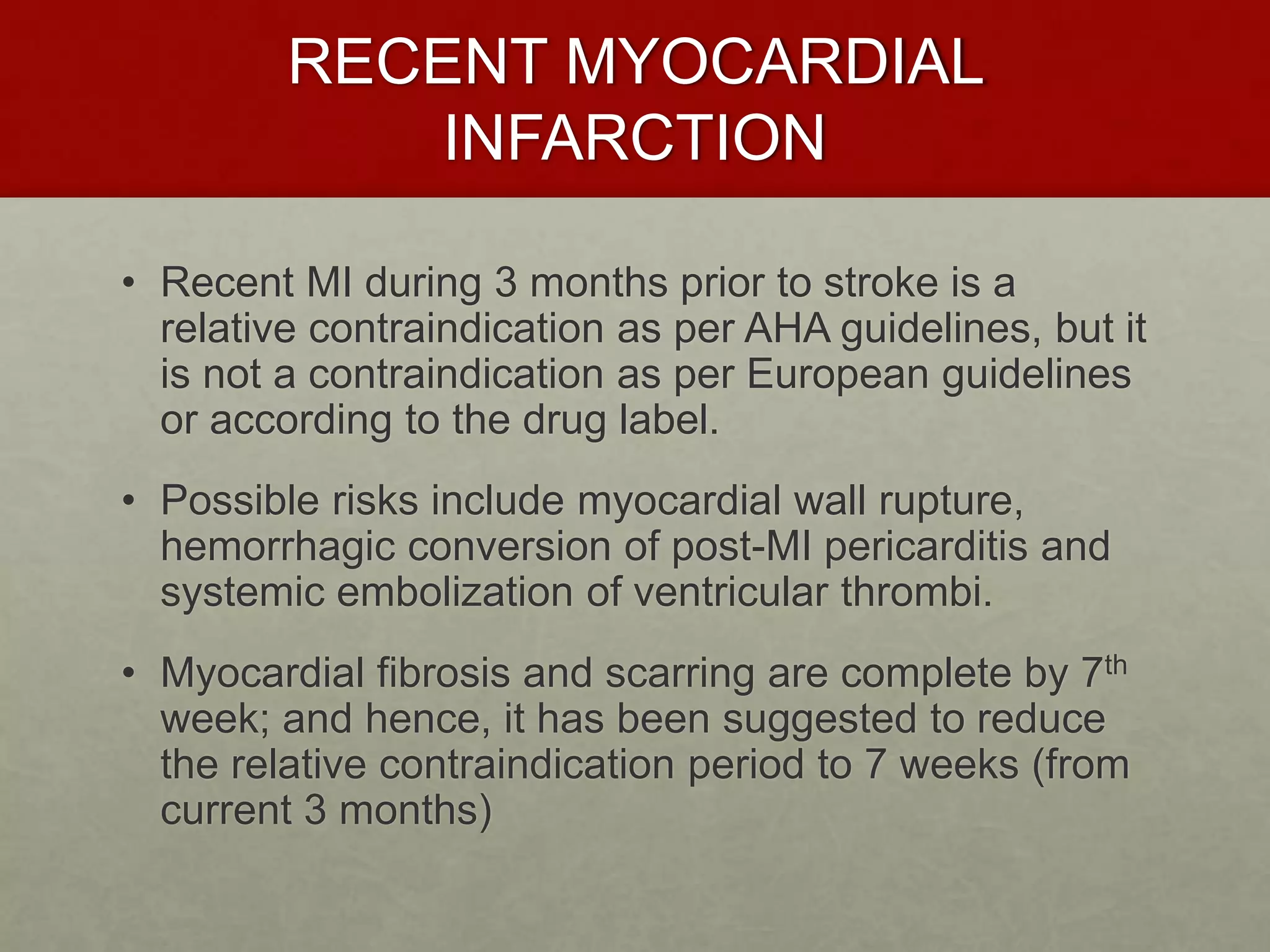 Relative Contraindications for Thrombolysis in Acute Ischemic Stroke | PPTX