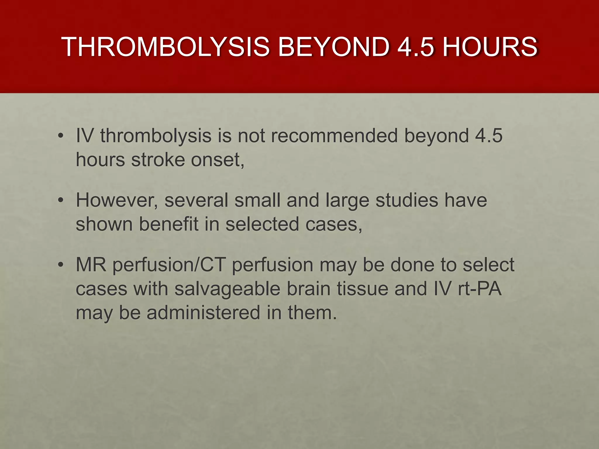 Relative Contraindications for Thrombolysis in Acute Ischemic Stroke | PPTX