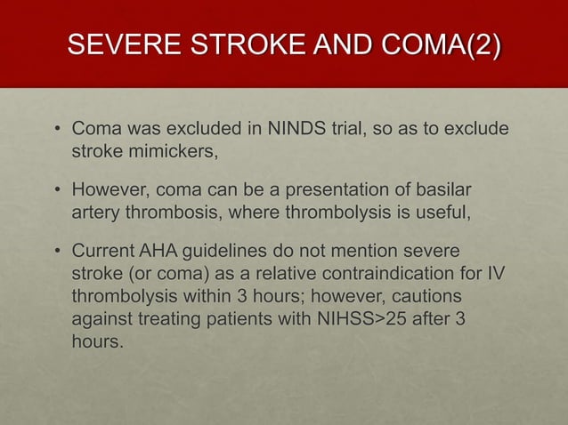 Relative Contraindications for Thrombolysis in Acute Ischemic Stroke | PPTX | Blood Disorders ...