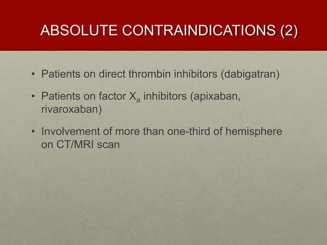 Relative Contraindications for Thrombolysis in Acute Ischemic Stroke ...