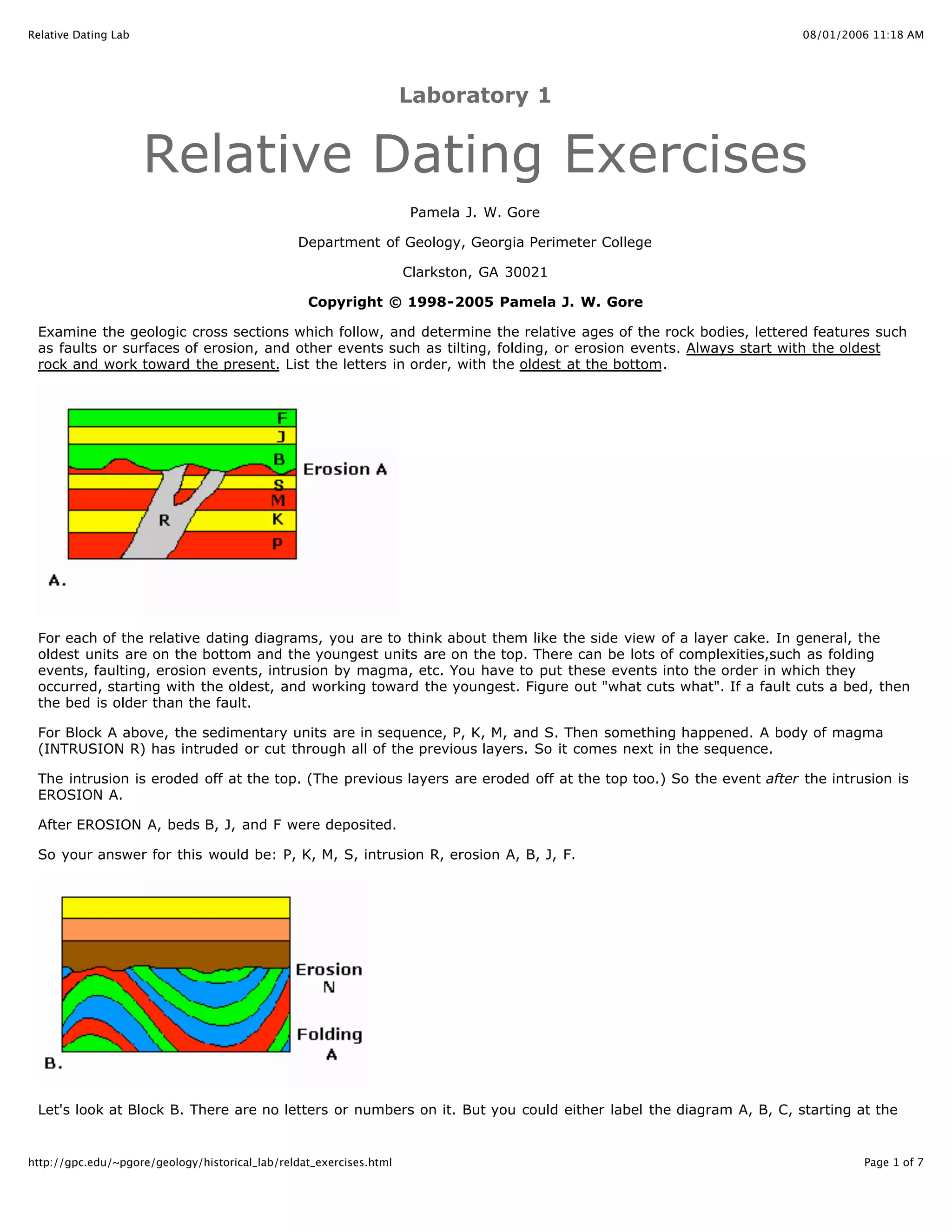 Relative datingexercises | PDF