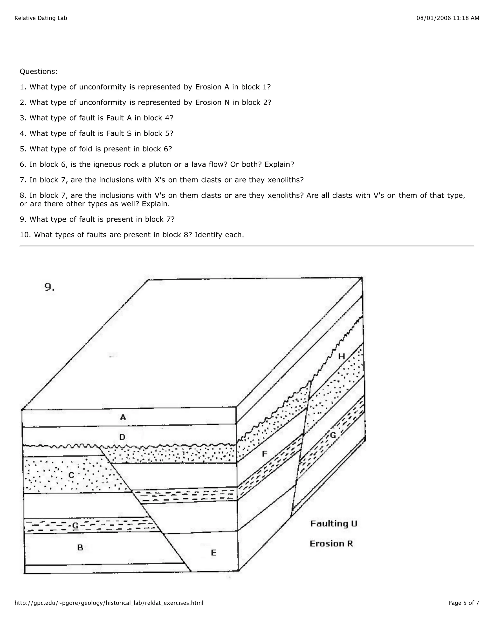 Relative datingexercises | PDF