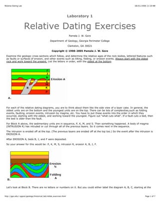 Relative datingexercises | PDF