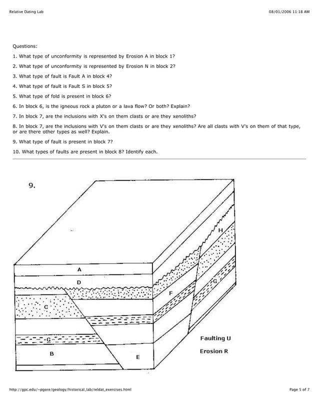 Relative datingexercises | PDF | Geology | Science