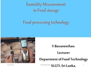 Humidity Measurement in Food Storage | PPTX