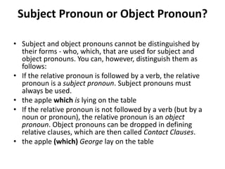 Relative pronouns | PPTX