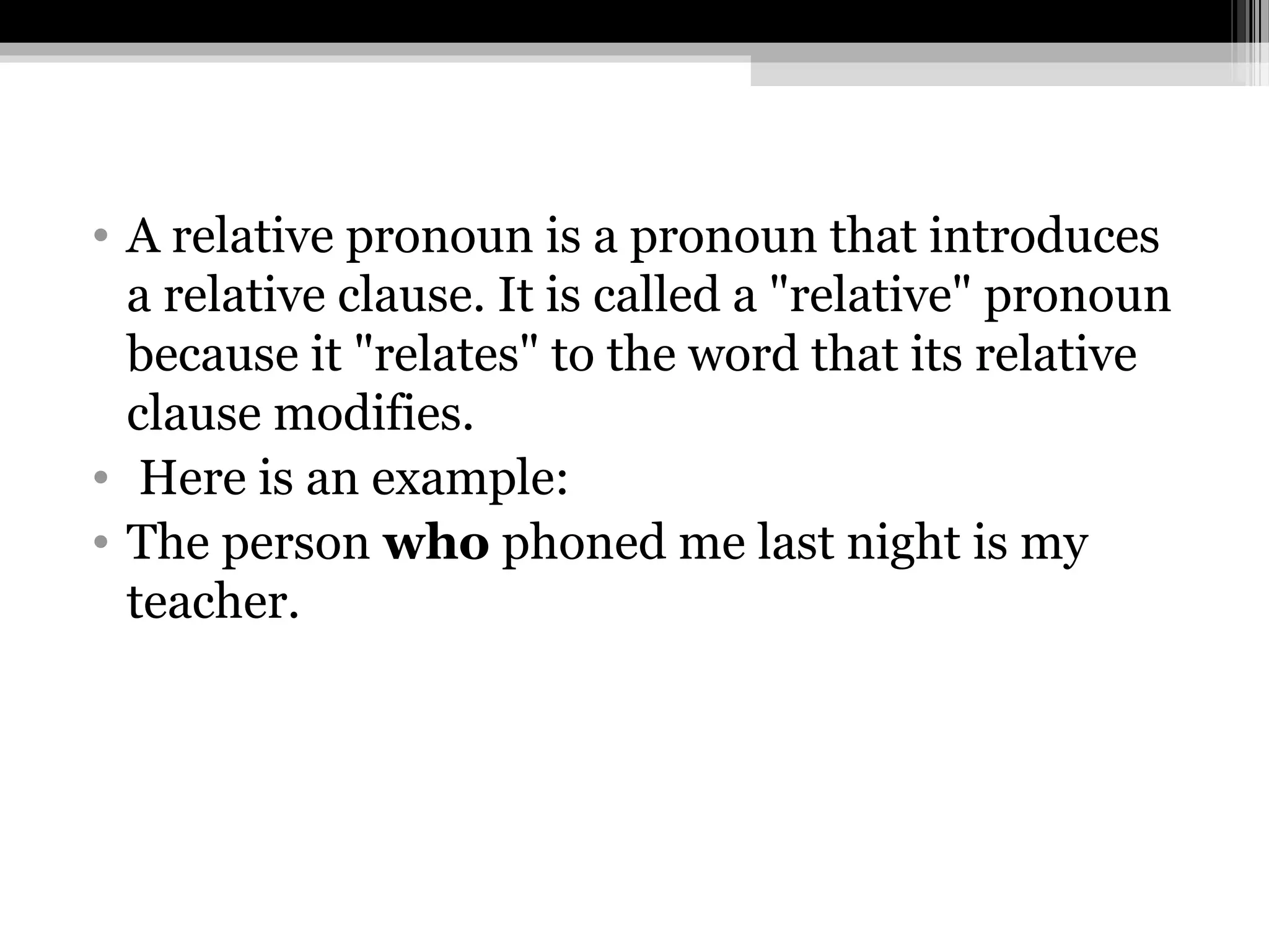 Relative pronouns | PPT