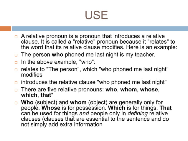 Relative pronouns | PPTX
