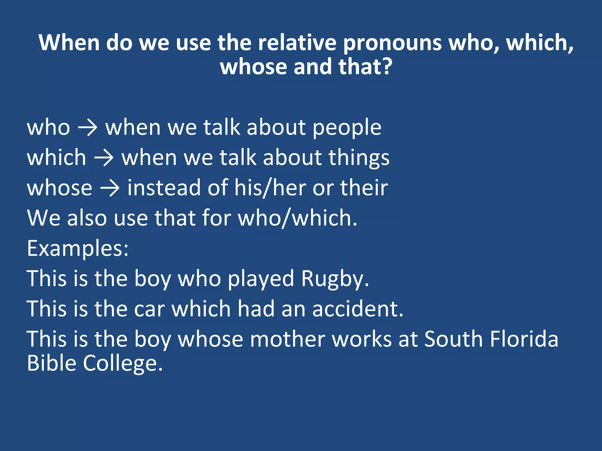 Relative pronouns | PPT