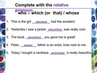 Relative pronouns | PPTX
