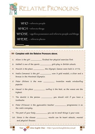 Relative pronouns | PDF