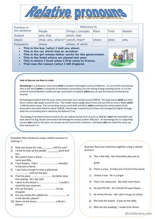 relative pronouns and relative clauses in a sentence | PDF