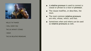 RELATIVE PRONOUNS 2024 I.pptxhuacholima2 | PPT