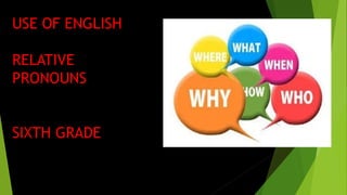 Relative pronouns pptx Fifth Grade and review | PPTX