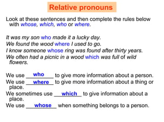 Relative Pronouns Relative Clauses | PPT
