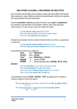 Relatives pronouns defining not defining | PDF