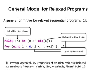 (Relative) Safety Properties for Relaxed Approximate Programs | PPT
