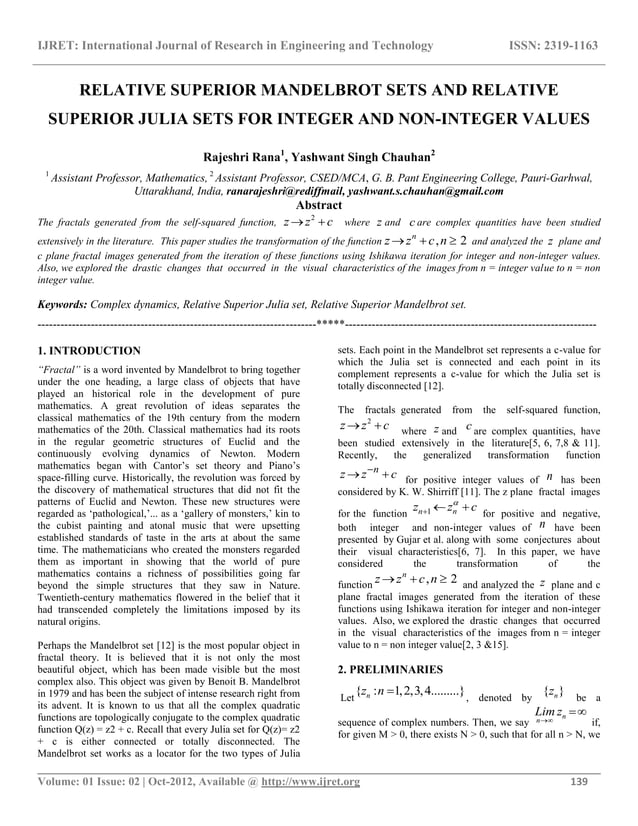 Relative superior mandelbrot sets and relative | PDF