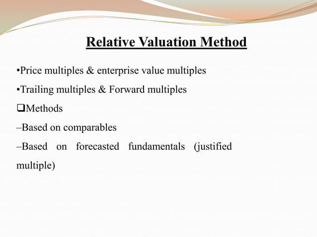 Relative valuation | PPTX
