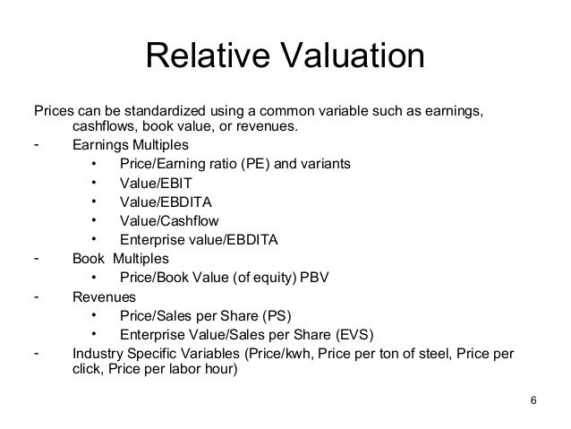 Relative valuation Relative valuation