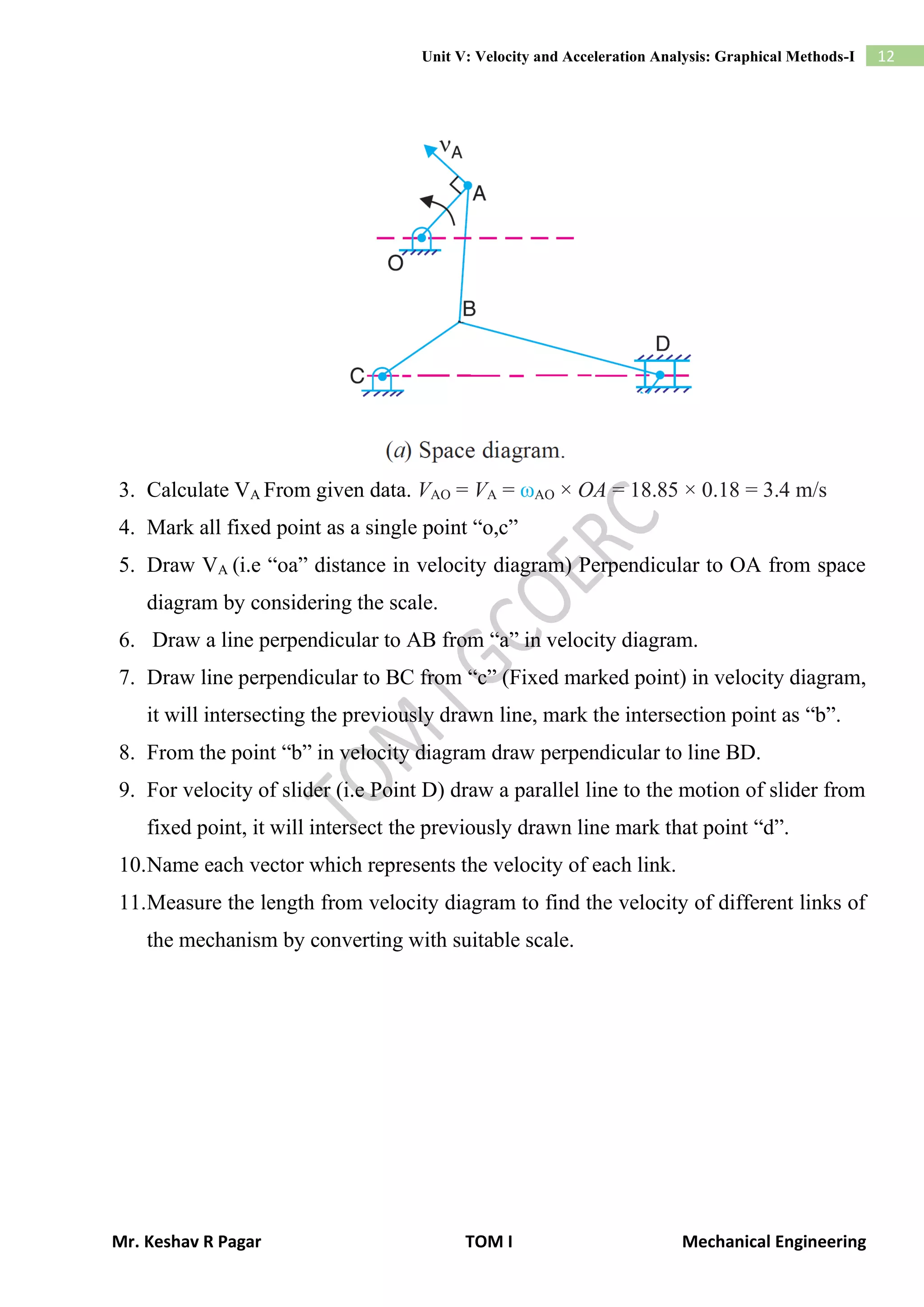 Relative velocity method, velocity & acceleration analysis of mechanism | PDF