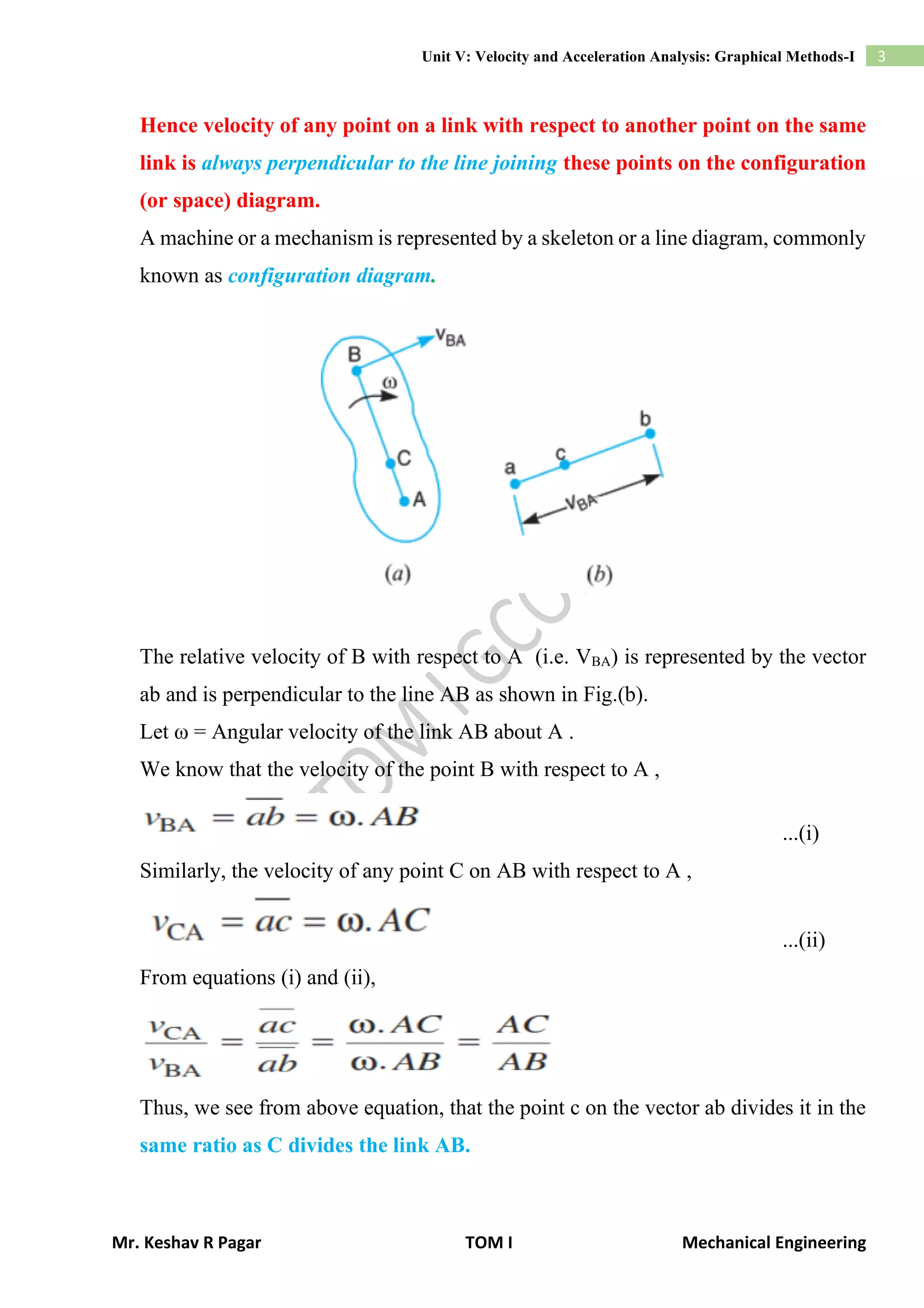 Relative velocity method, velocity & acceleration analysis of mechanism | PDF