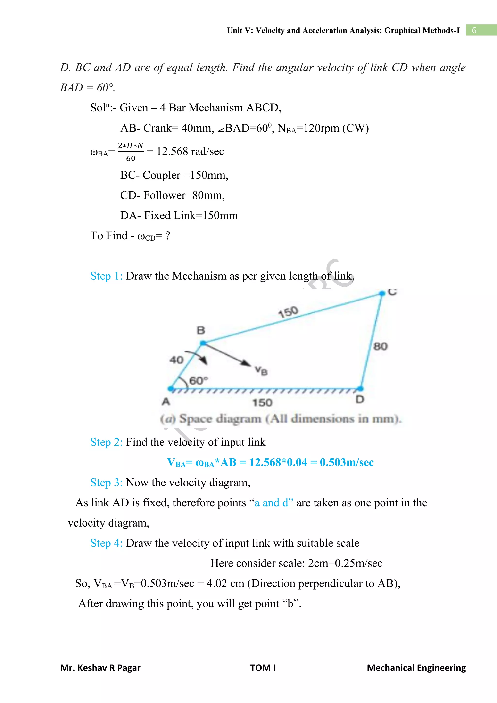 Relative velocity method, velocity & acceleration analysis of mechanism | PDF