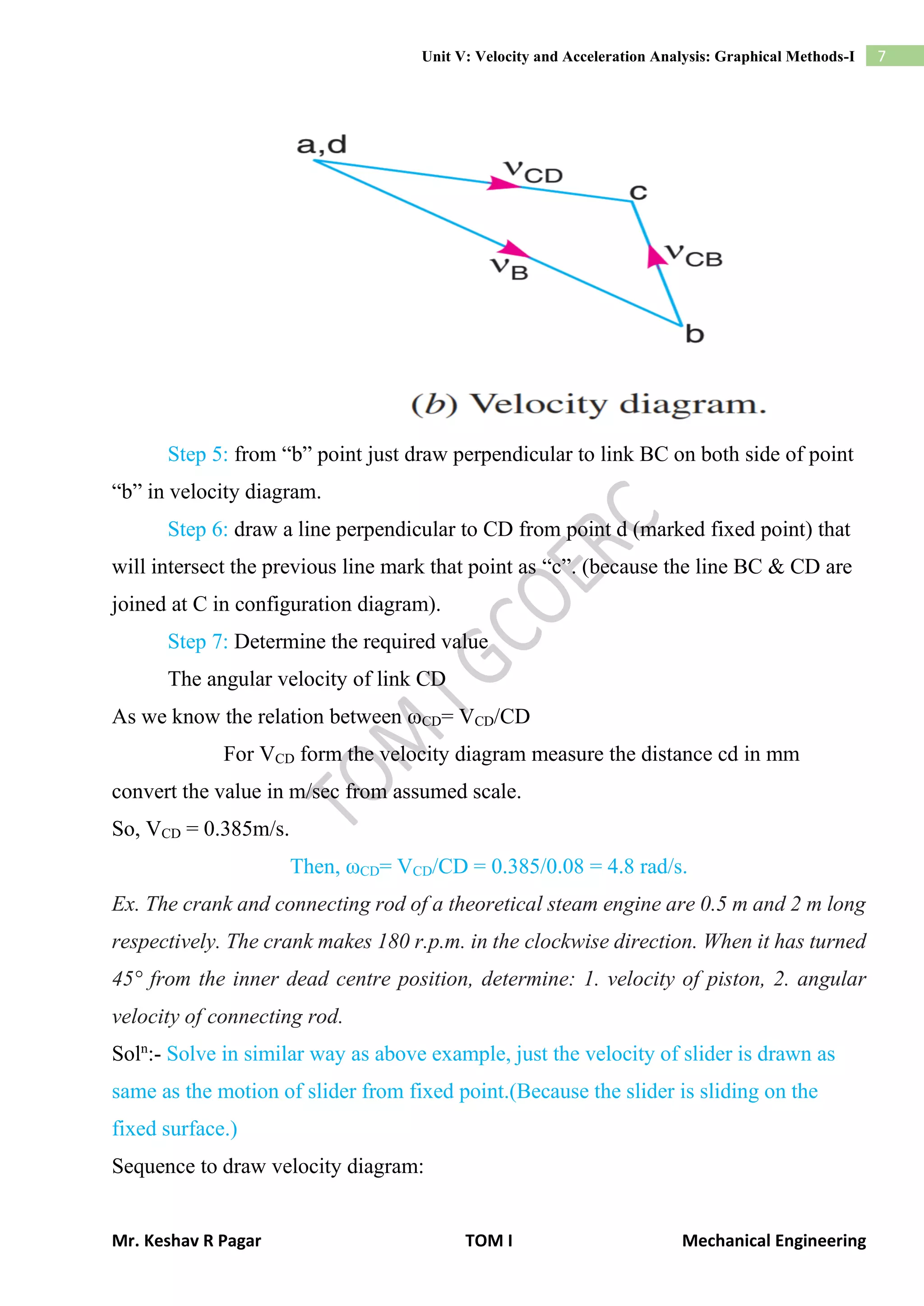 Relative velocity method, velocity & acceleration analysis of mechanism | PDF