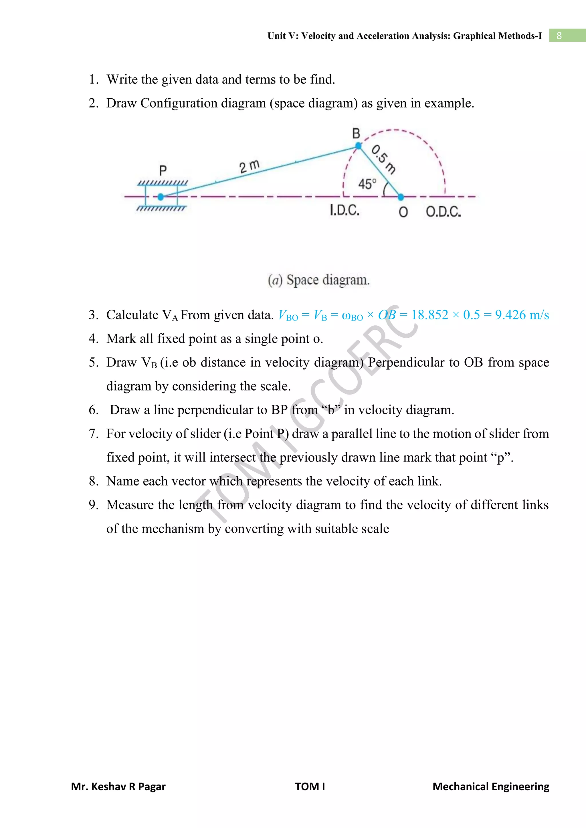 Relative velocity method, velocity & acceleration analysis of mechanism | PDF