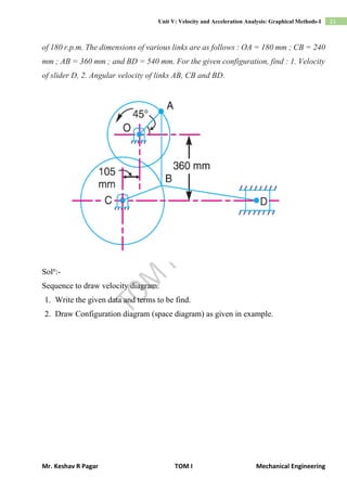 Relative velocity method, velocity & acceleration analysis of mechanism | PDF