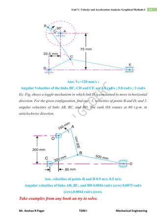 Relative velocity method, velocity & acceleration analysis of mechanism | PDF