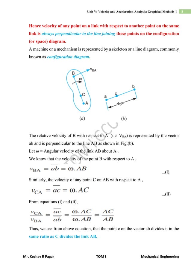 Relative velocity method, velocity & acceleration analysis of mechanism | PDF