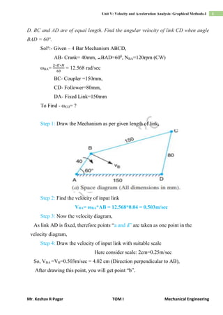 Relative velocity method, velocity & acceleration analysis of mechanism | PDF